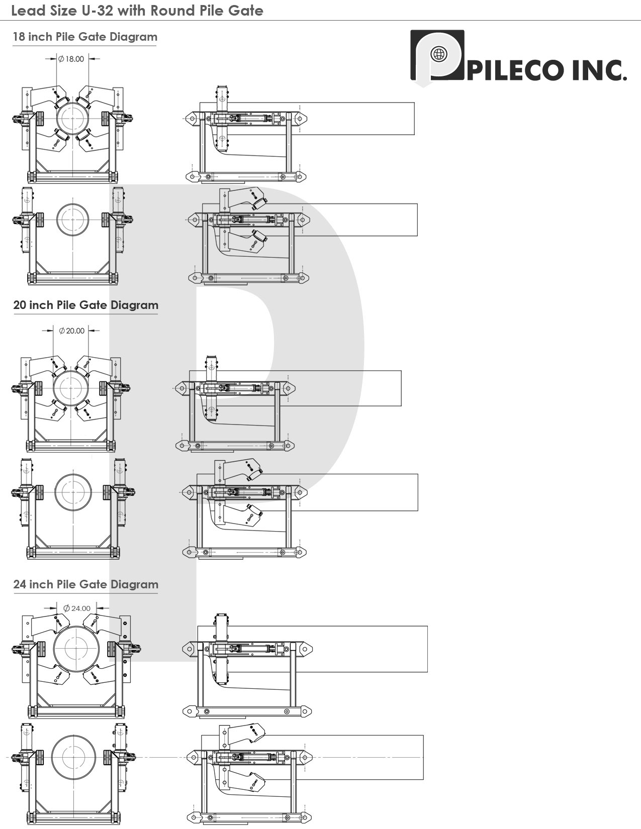 Fixed Leads, Round Concrete Pile Gate Arms from Pileco. Inc.